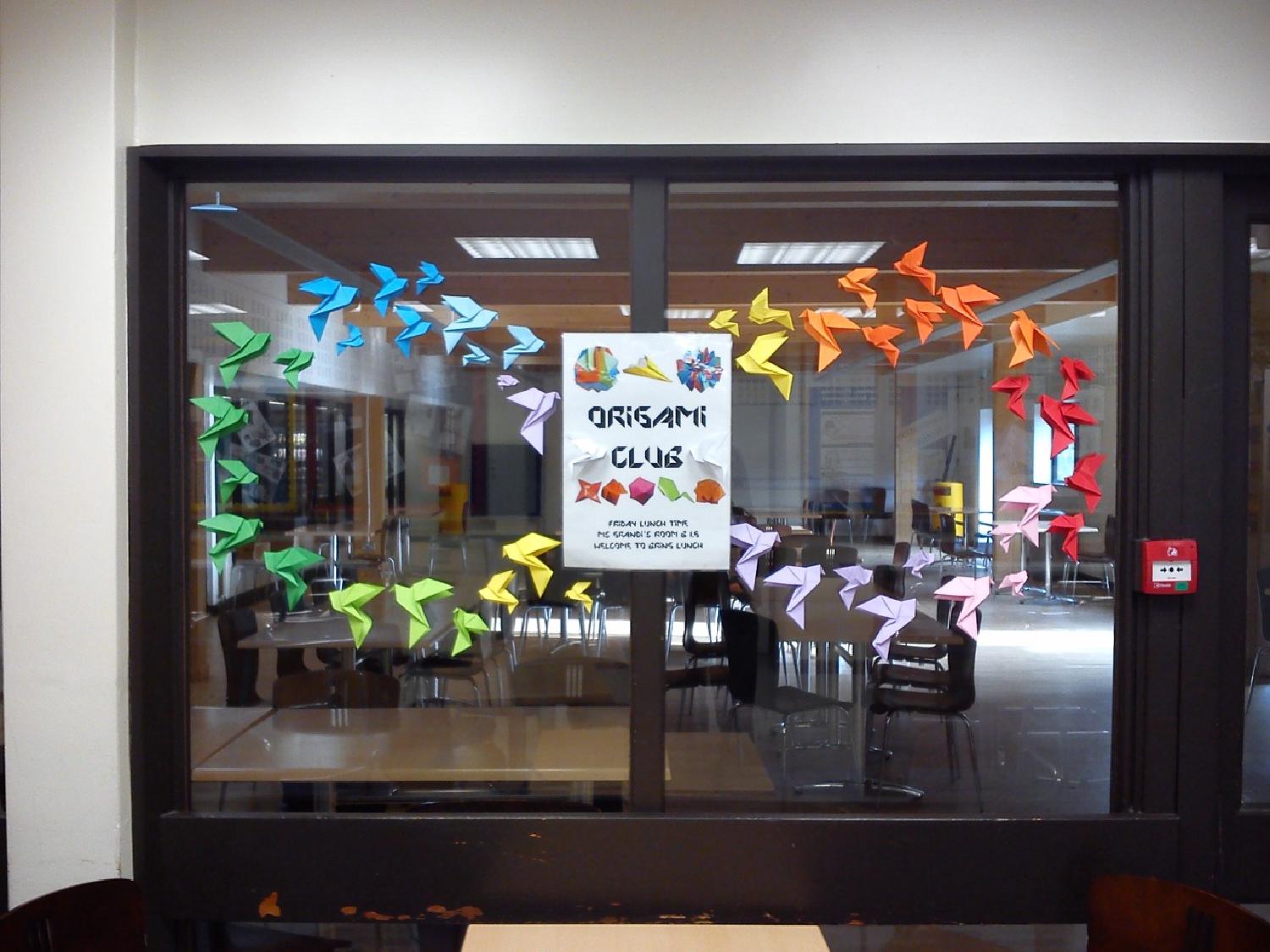Origami Bombing Displays Promoting Origami Club | Declan Webb
